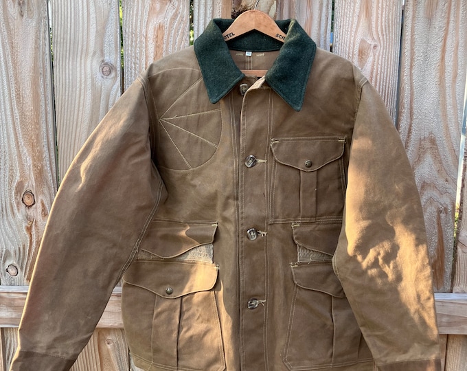 Vintage Filson Upland Tin Cloth Tan Waxed Canvas Jacket Size XL Made in ...