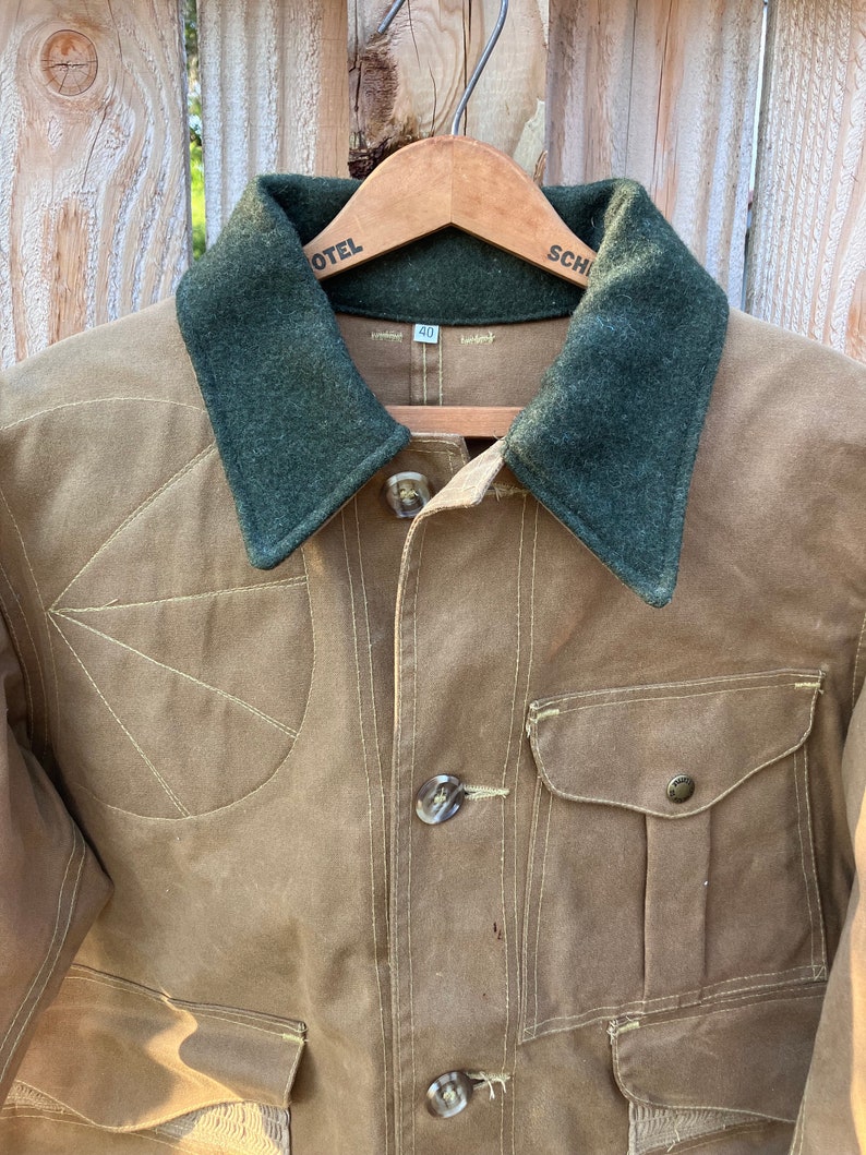 Vintage Filson Upland Tin Cloth Tan Waxed Canvas Jacket Size XL Made in ...