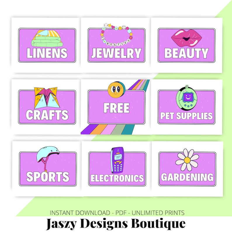 Garage Sale Sign Bundle 80 Sheets DIY Printable Clothing - Etsy