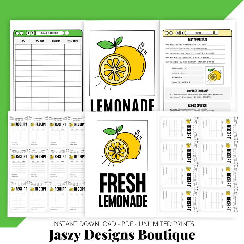 Lemonade Stand Business Plan: DIY Marketing Signs Bundle (PDF) - Etsy