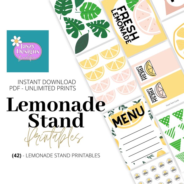Lemonade Stand Menu - Etsy