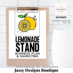 Lemonade Stand Business Plan: DIY Marketing Signs Bundle (PDF) - Etsy