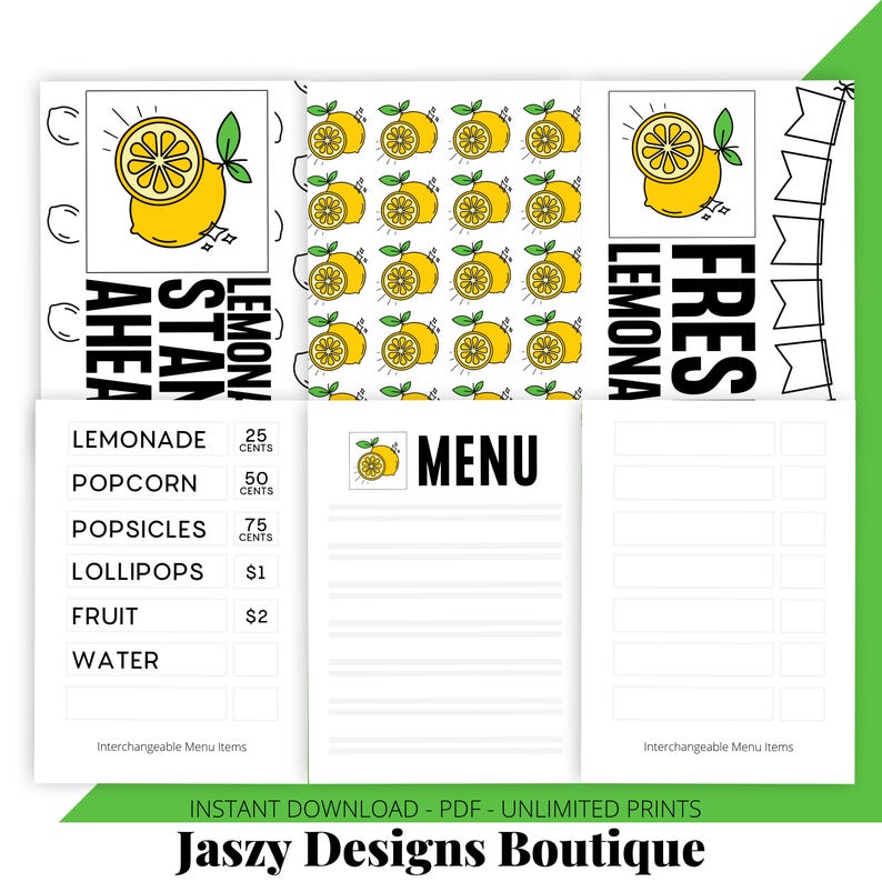 Lemonade Stand Business Plan: DIY Marketing Signs Bundle (PDF) - Etsy