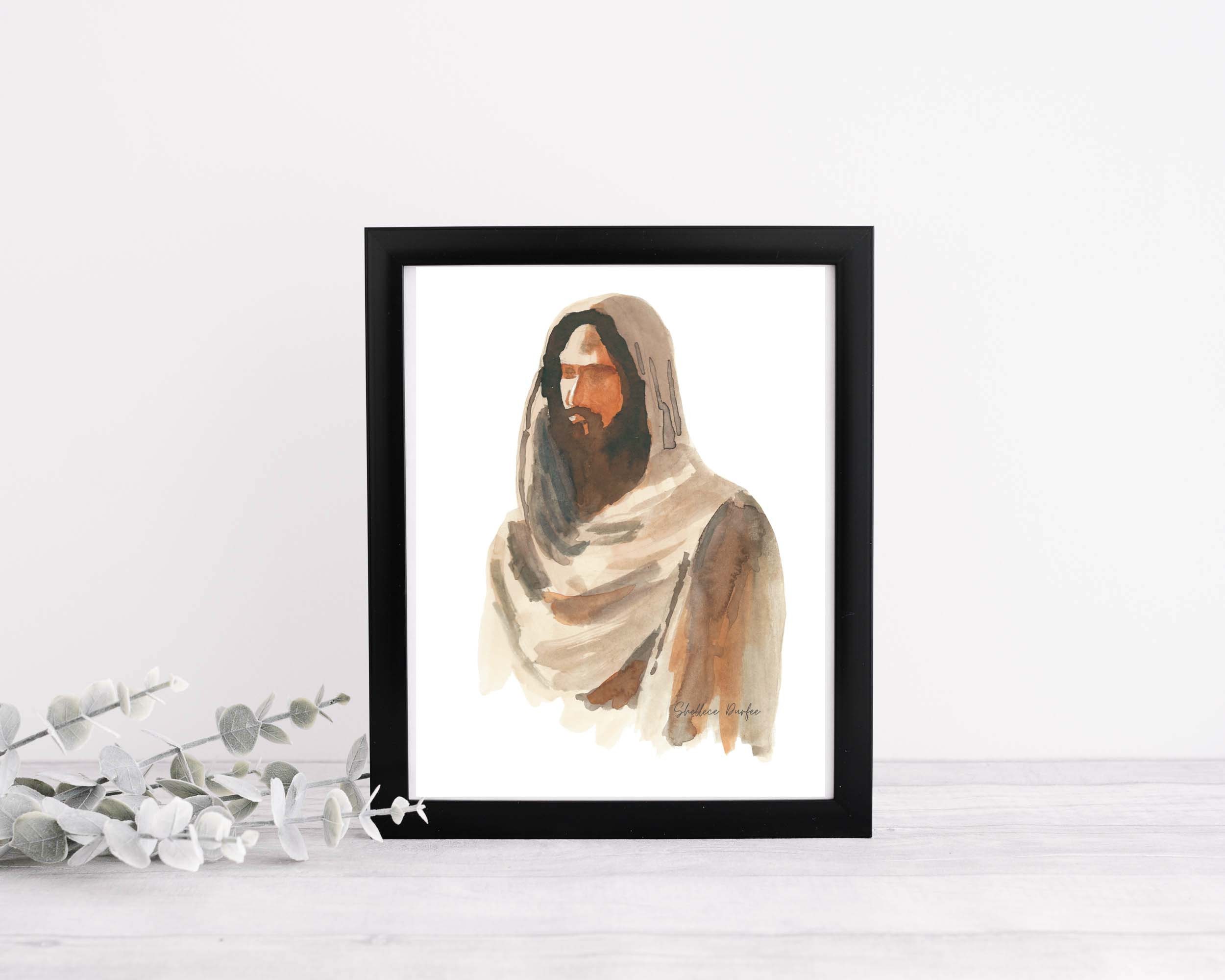 Painting of Christ, PRINTABLE DIGITAL DOWNLOAD of Christ, Watercolor of ...