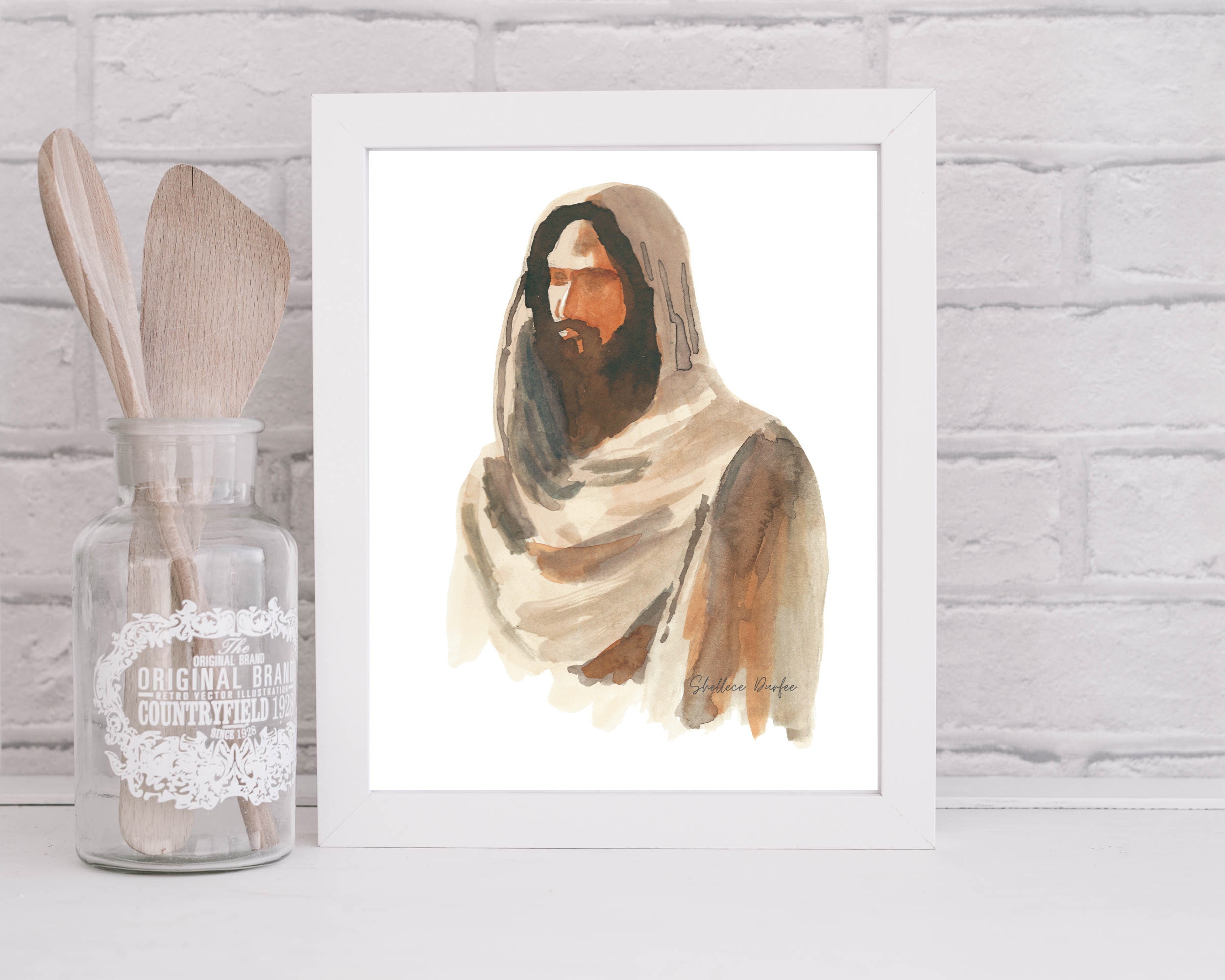 Painting of Christ, PRINTABLE DIGITAL DOWNLOAD of Christ, Watercolor of ...