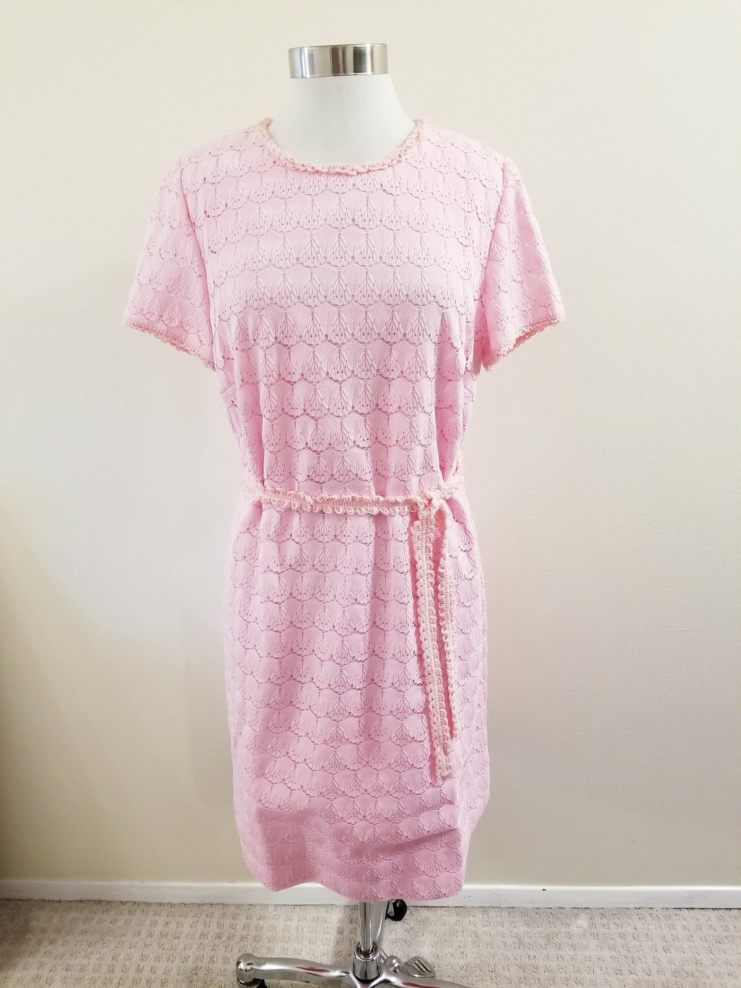 Vintage 60s Mary Roberts Pink Lace Overlay Dress VOLUP XL - Etsy