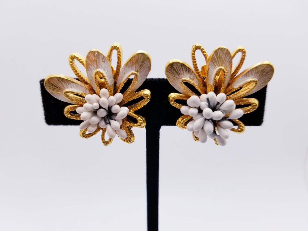 80s Vintage Florenza Clip Earrings - Etsy