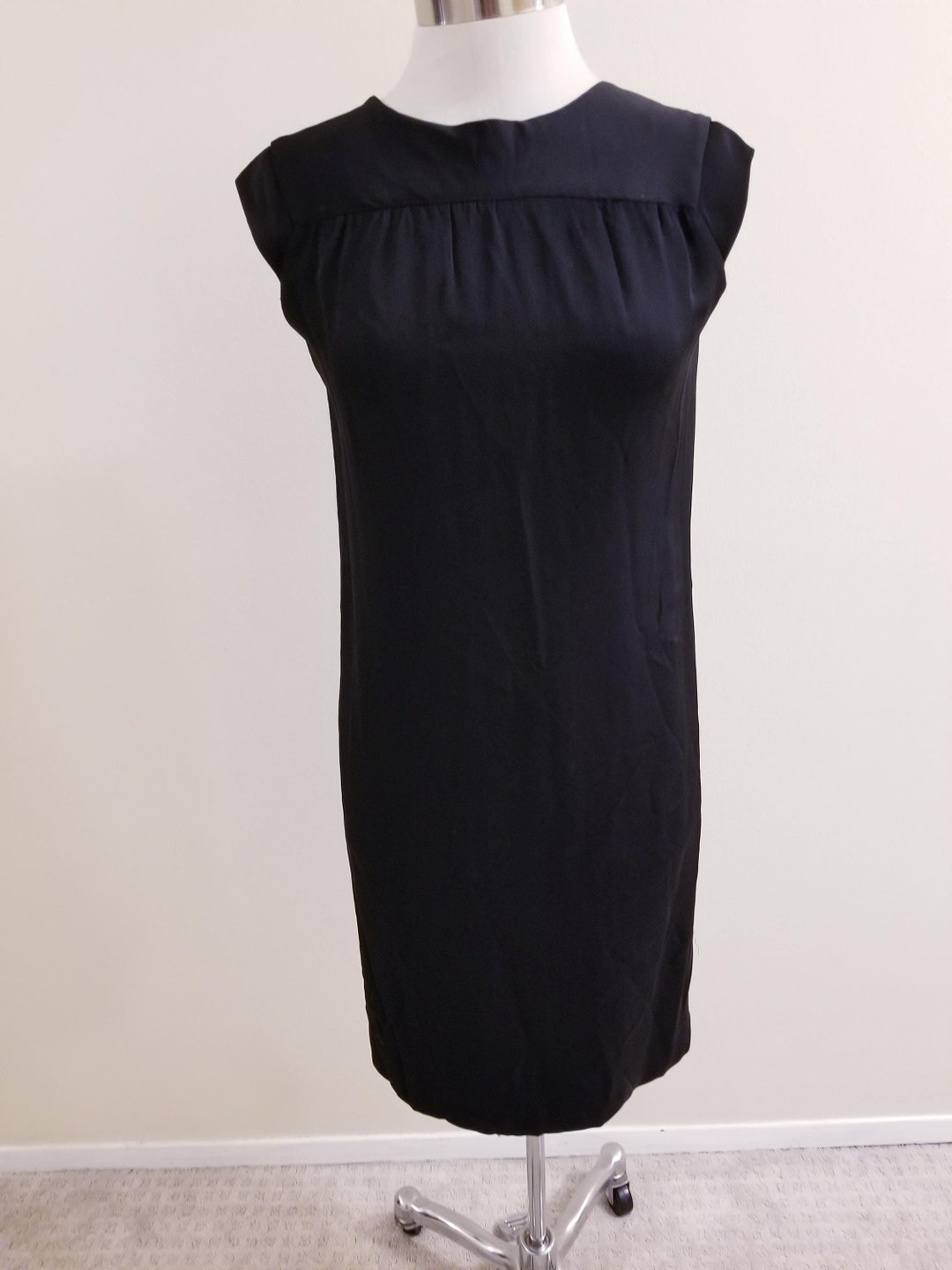 Vintage 60s Leslie Fay Black Shift - Size 10 - Etsy