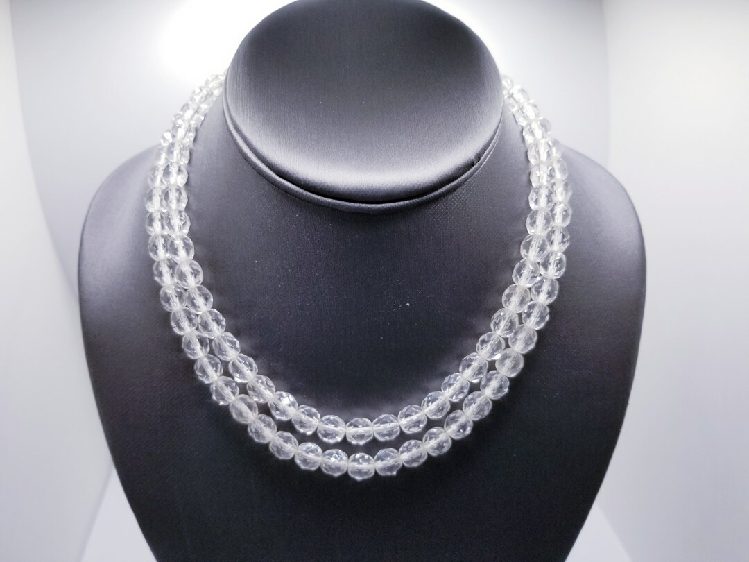 50's Vintage Aurora Borealis Double Strand Necklace - Etsy