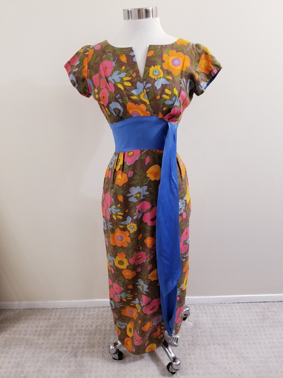 Vintage 50s RARE Kahama Manufacturing Maxi Dress Small - Etsy