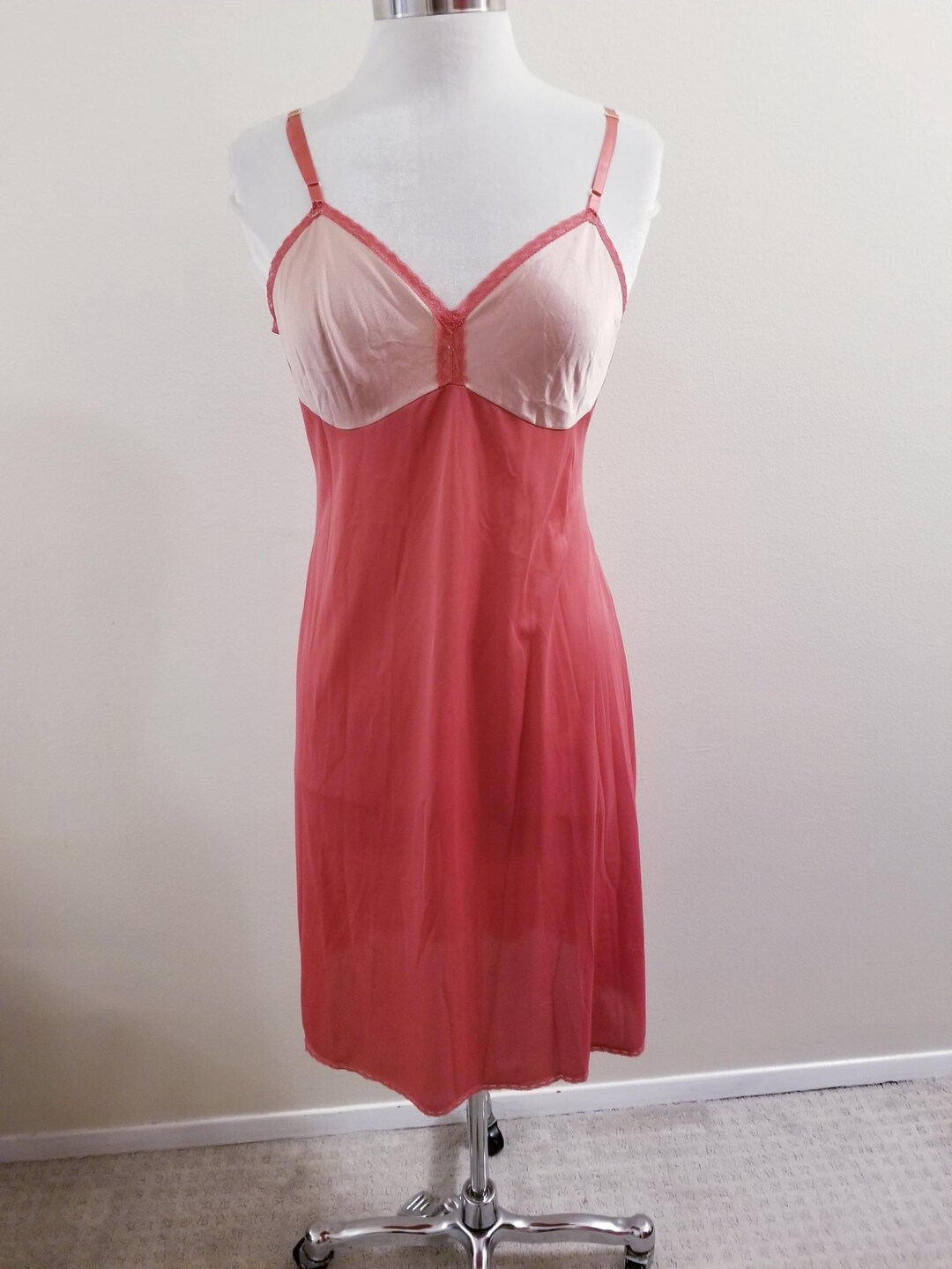 Vintage 60s/70s Two Tone Slip Slip Dress Size Medium - Etsy