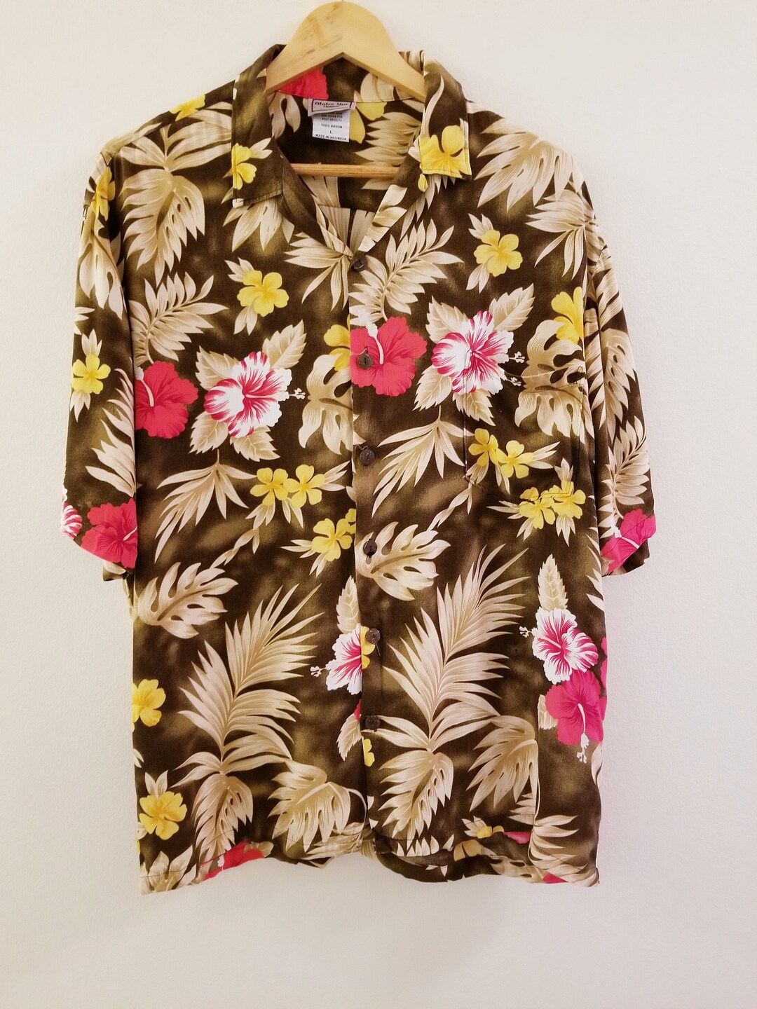 80's Vintage Men's Aloha Hut Rayon Hawaiian Large - Etsy
