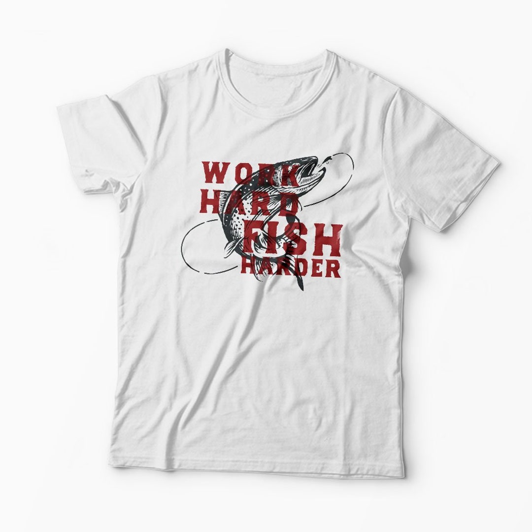 Work Hard Fish Harder Shirt Fishing Shirt Gift for Dad Gift - Etsy