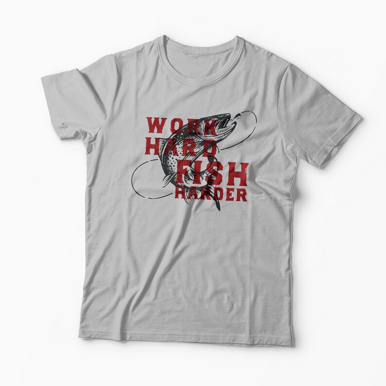 Work Hard Fish Harder Shirt Fishing Shirt Gift for Dad Gift - Etsy