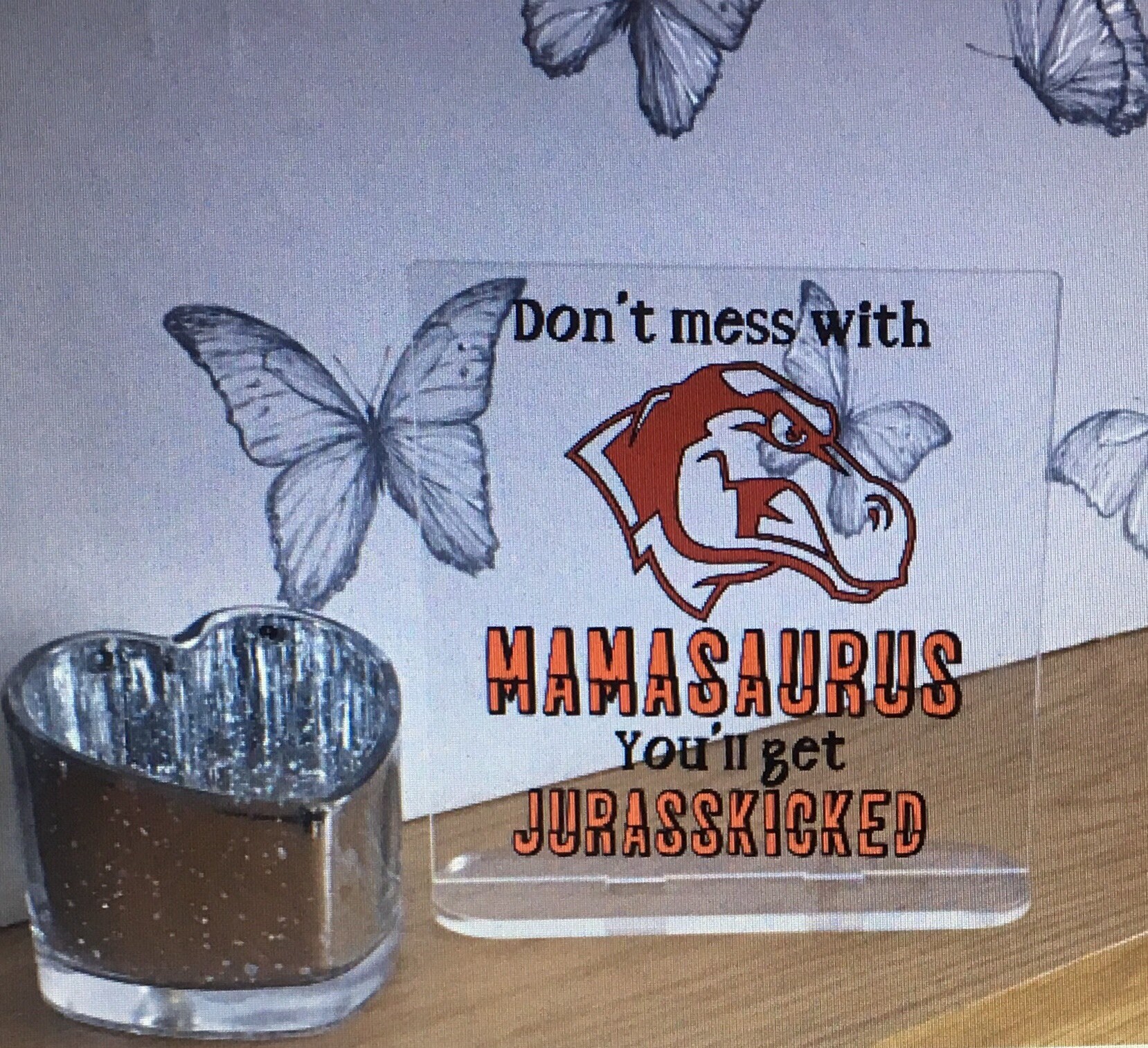 Freestanding Mamasaurus Clear Acrylic Plaque Gift, Adult Gifts, Novelty ...