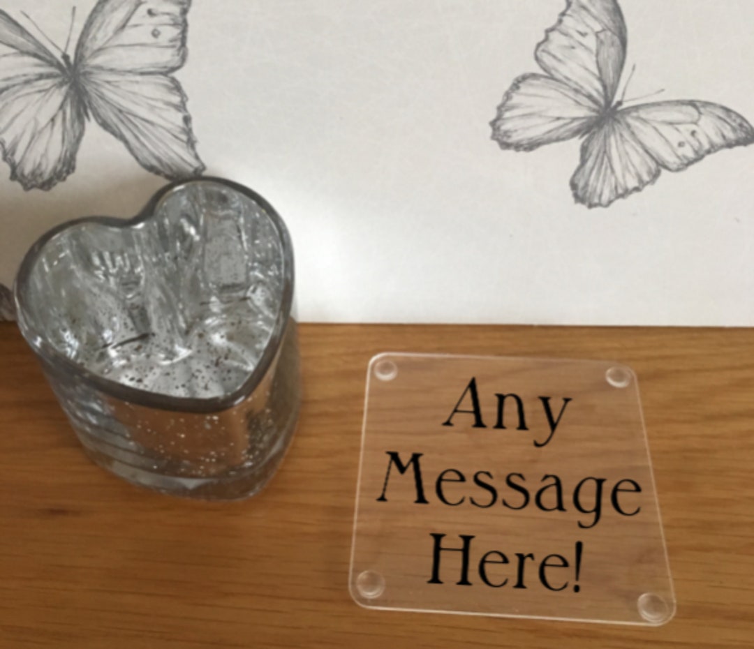 Personalised recyclable Perspex coaster unique personalised gifts ...