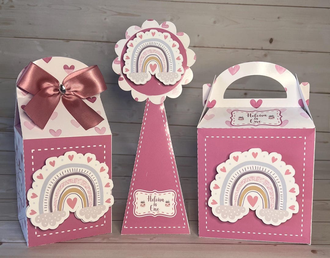 Personalized Boho Rainbow Party Box, Goodie Bag - Etsy