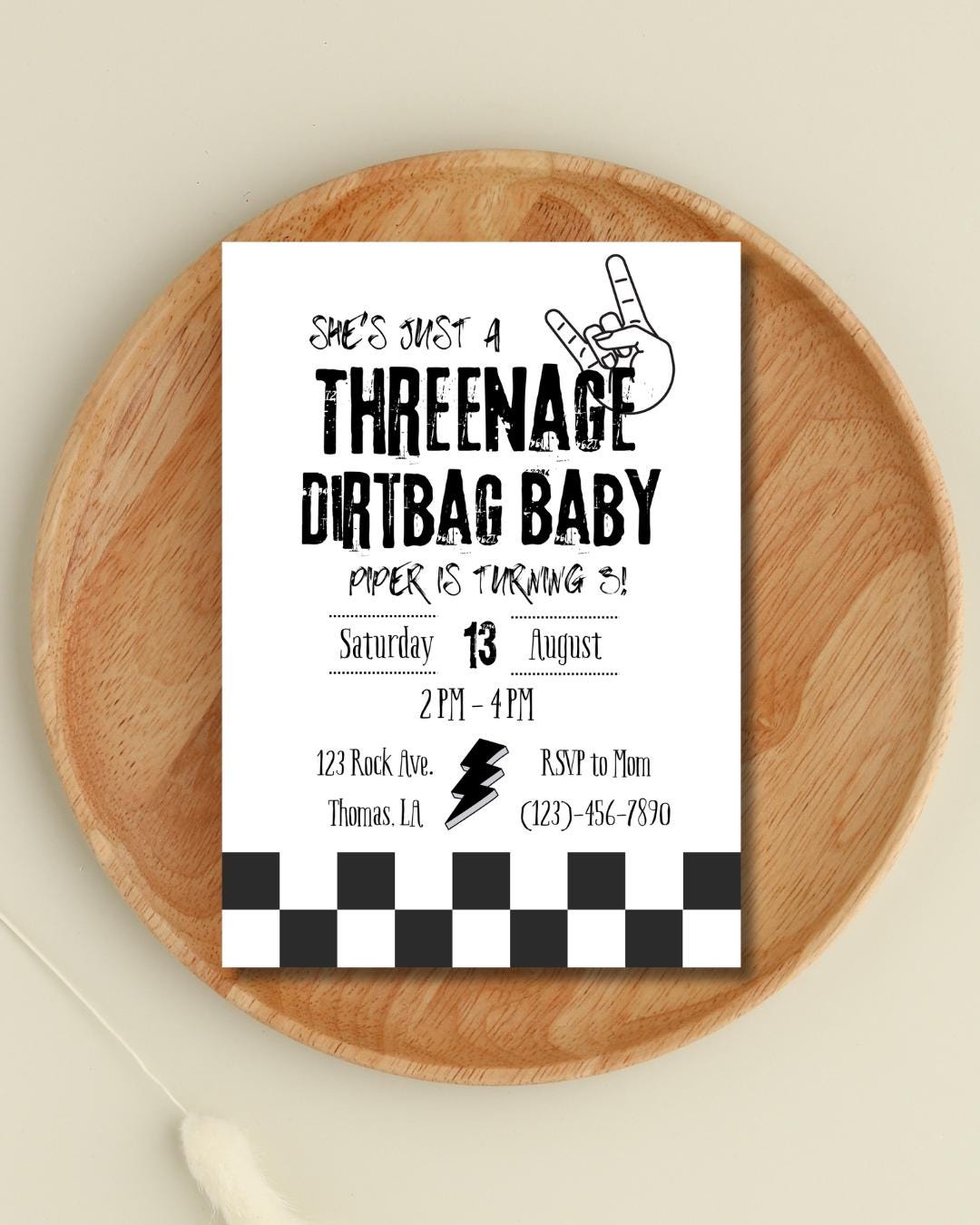 Threenage Dirtbag Editable Birthday Invitation Template - Etsy