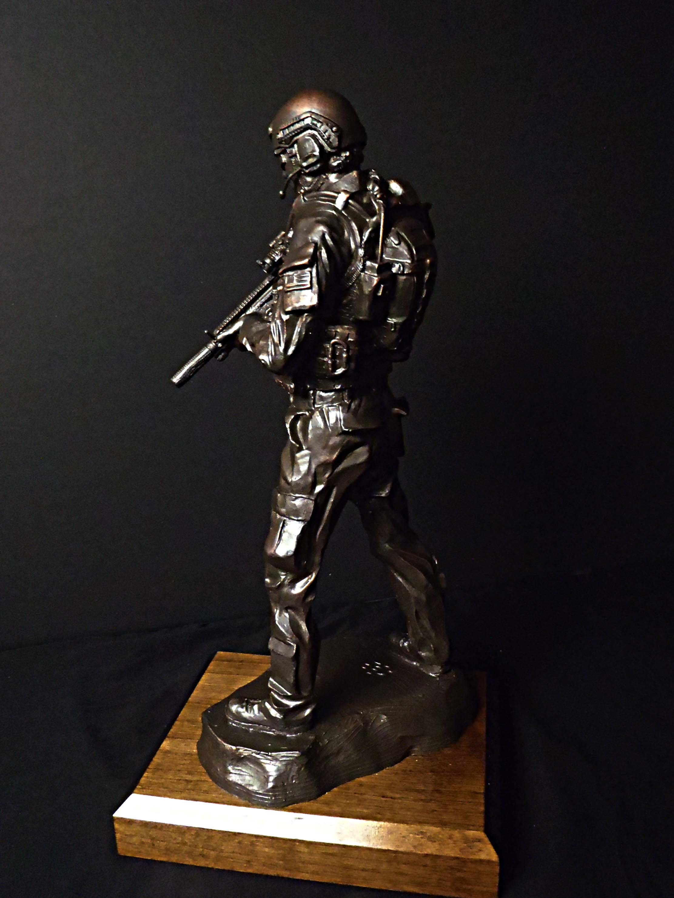 Wolf Hunter SWAT / Military Sculpture. Tribute Police Law Enforcement ...