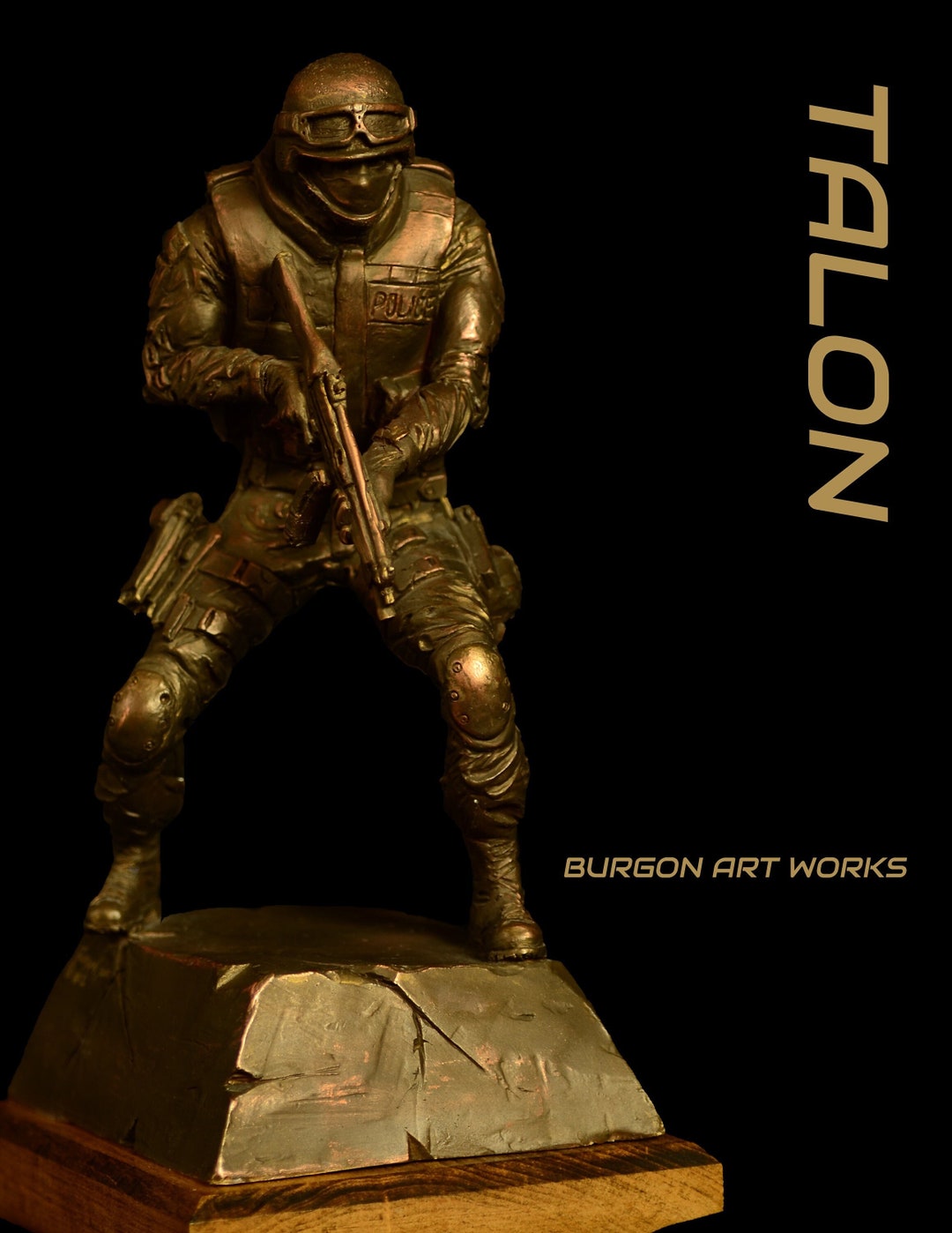 TALON #301 SWAT Police Sculpture MP5 Tribute Statue, Signed Limited Ed ...
