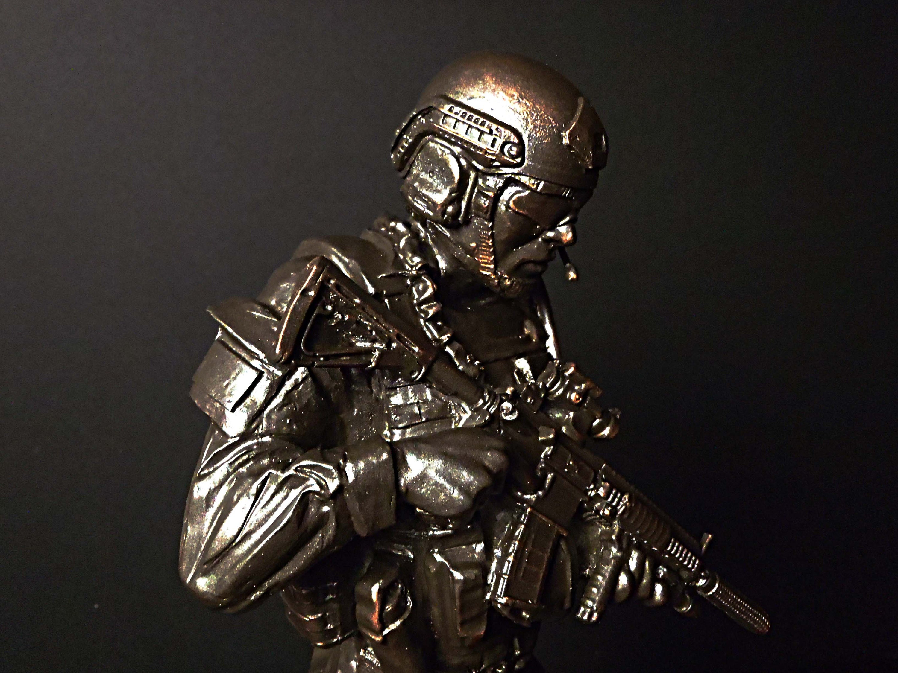 Wolf Hunter - SWAT / Military Sculpture. Tribute Police Law Enforcement ...