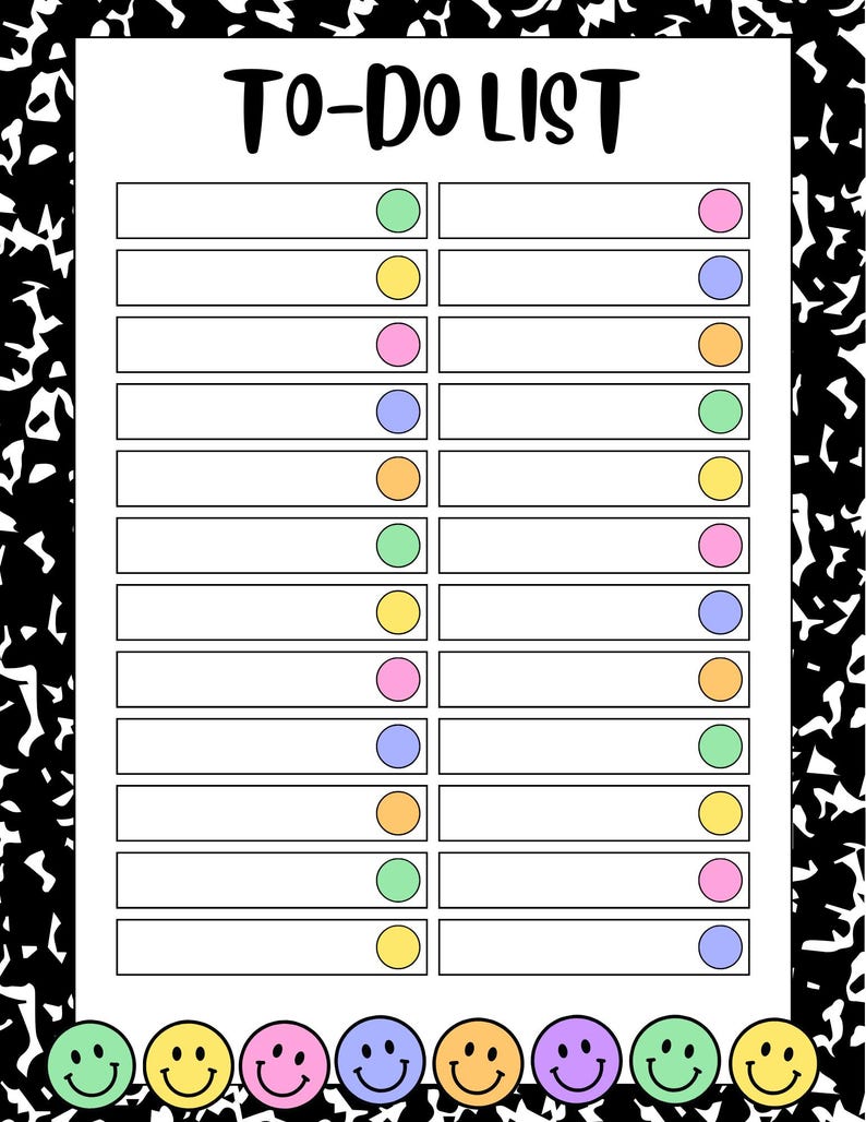 Editable Teacher Planner Template | Composition Notebook & Smiley Face ...