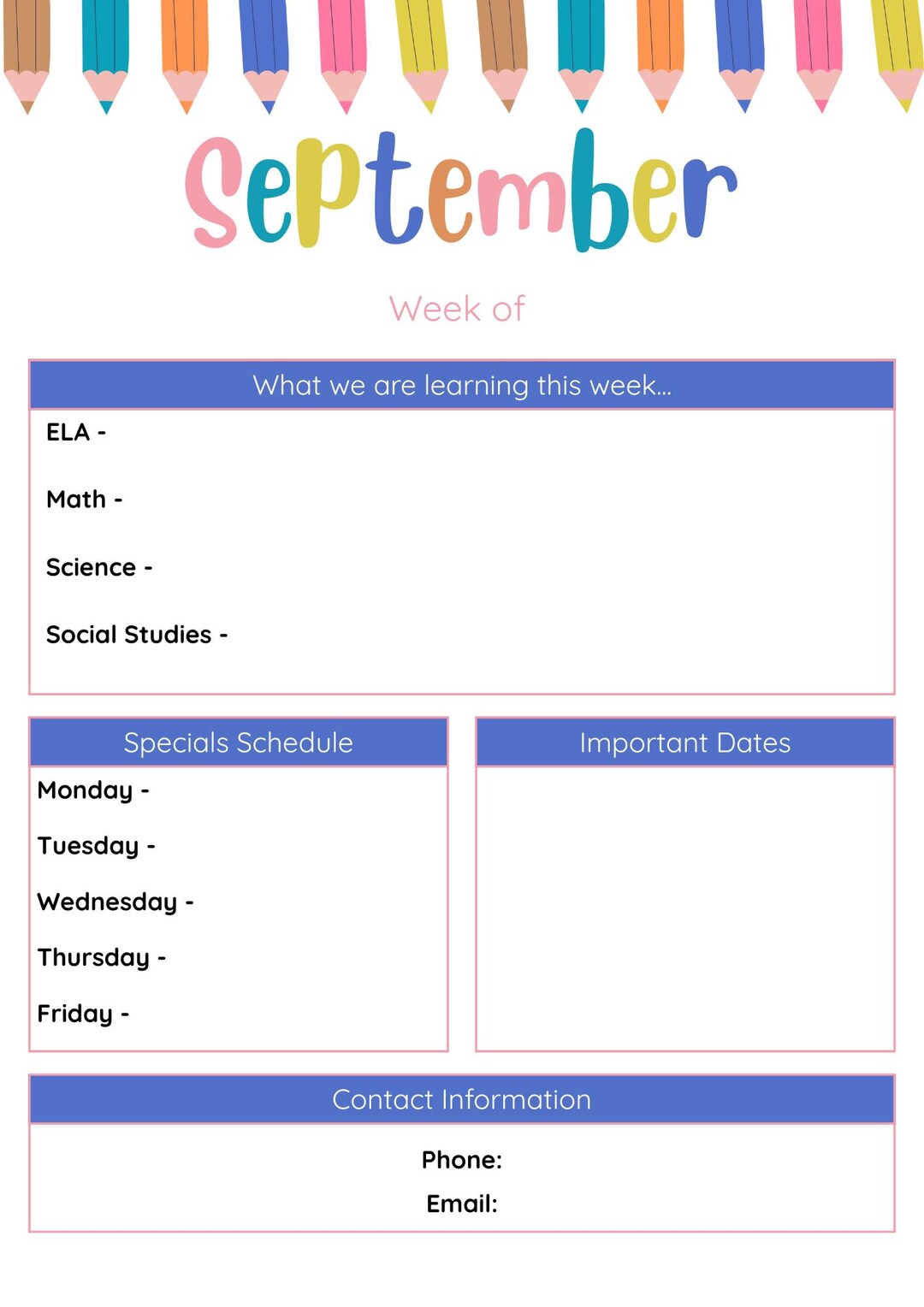 Editable Monthly Newsletter Template - Etsy