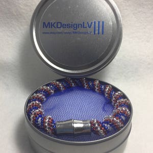 Cellini Spiral Rope Bracelet // Red White Blue Seed Beads // - Etsy