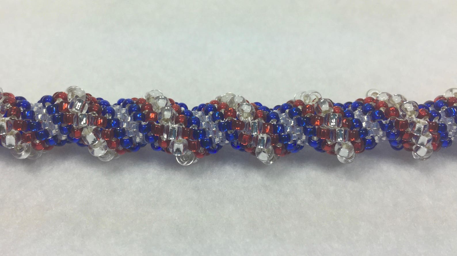 Cellini Spiral Rope Bracelet // Red White Blue Seed Beads // - Etsy