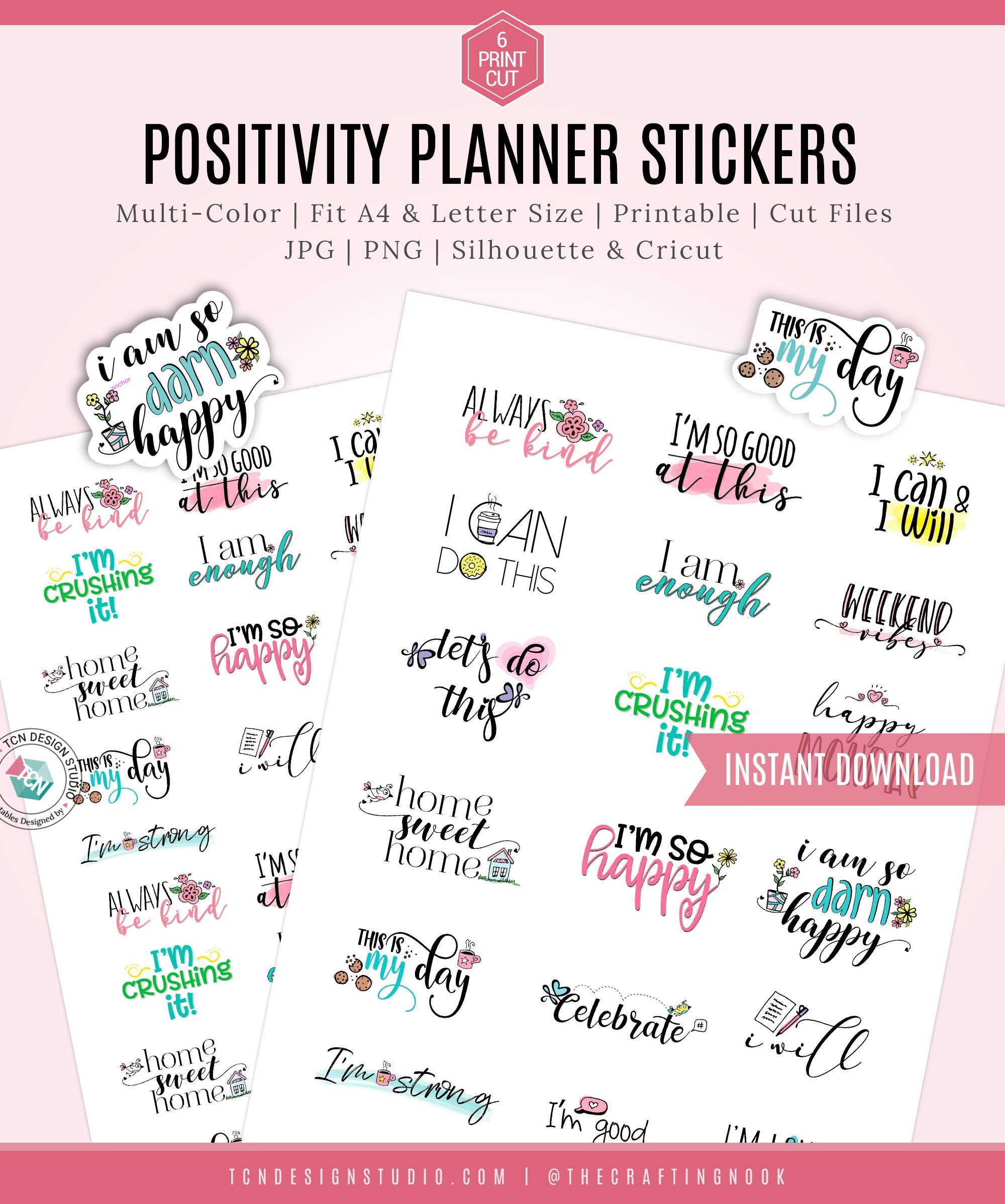 Positivity Sticker Single Bujo Journaling Planner Diary Stickers Pack ...