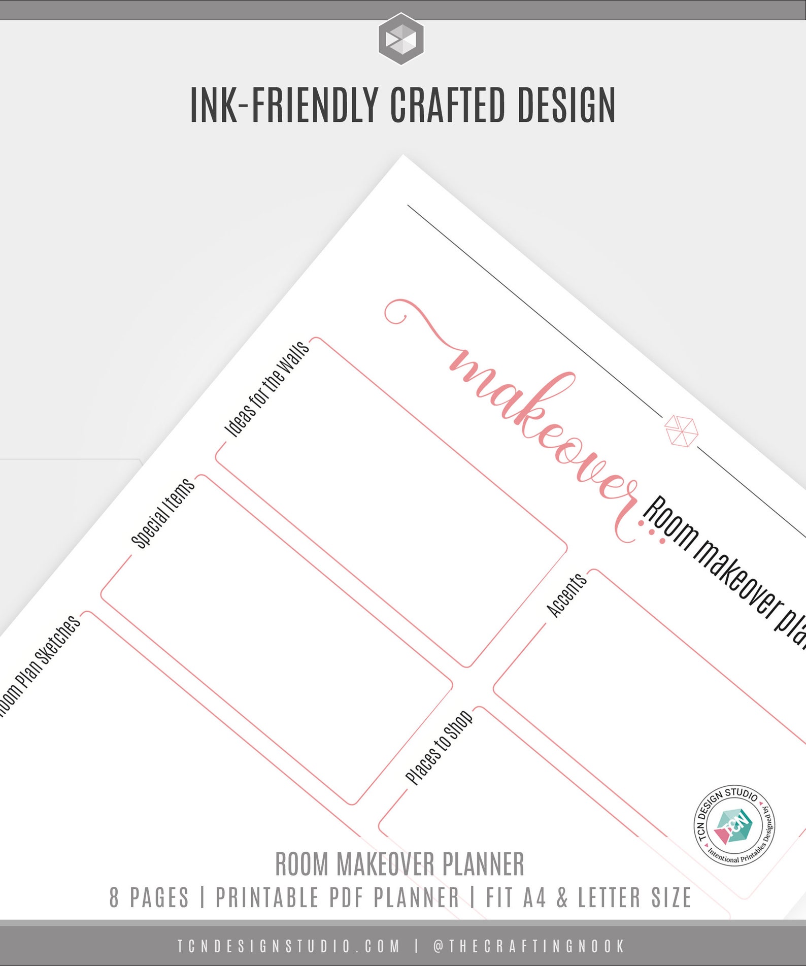 Room Design Planner, Room Makeover Planner, Printable Design Planner ...