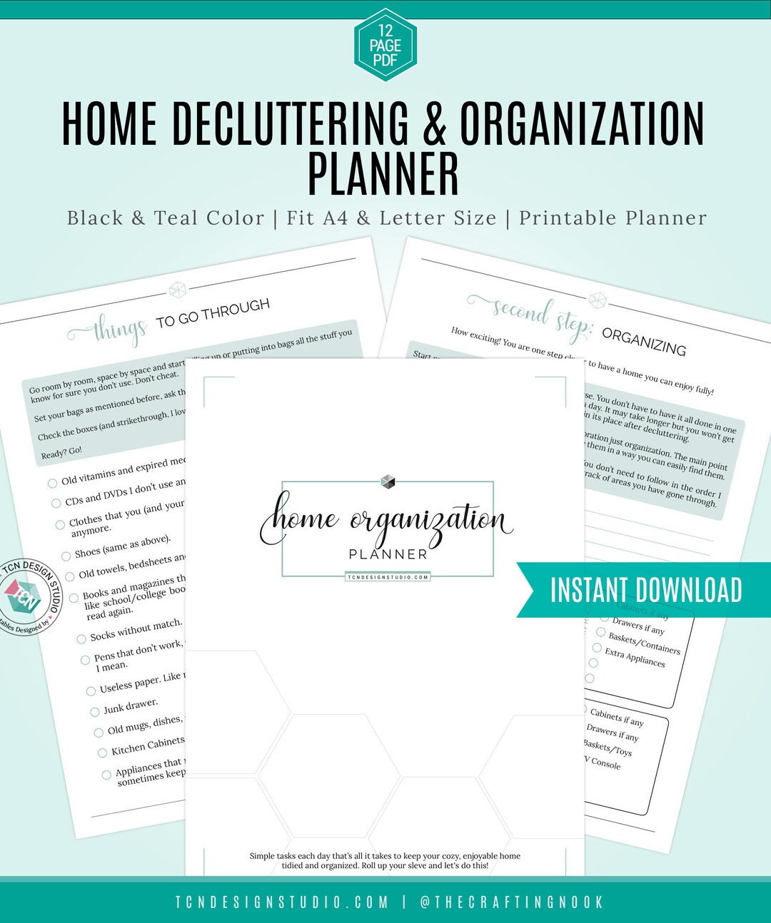 Declutter & Home Organization Printable, Printable Declutter Planner ...