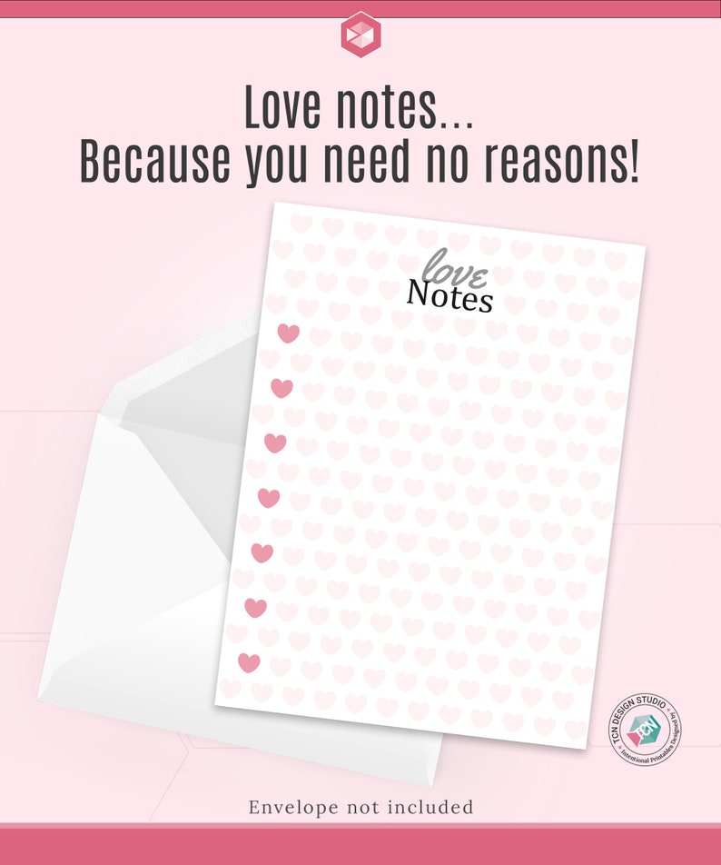 Printable Valentines Day Love Notes Pages, 4 Minimalist Valentines ...