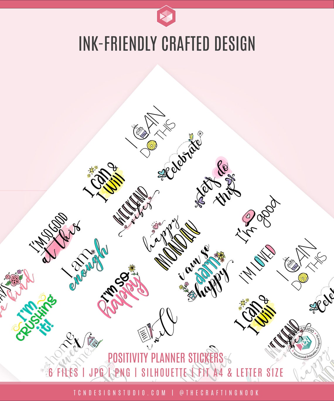 Positivity Planner Printable Stickers, Bullet Journal Stickers ...