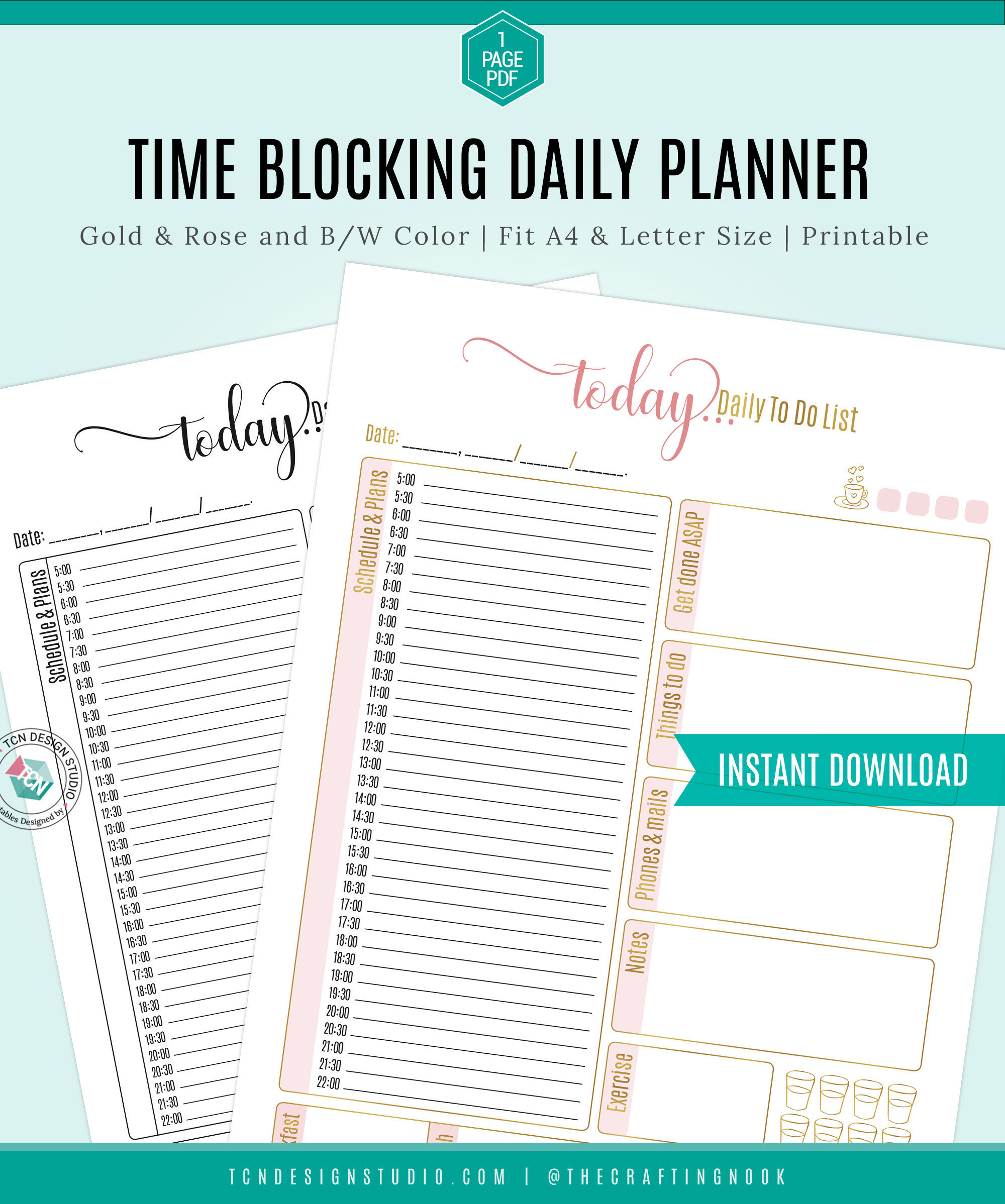 Time Blocking Daily Planner Printable Page To-do List 2020 - Etsy
