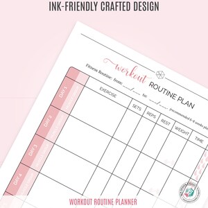 Monthly Workout Routine Tracker Printable, Home Workout Routine, Health ...