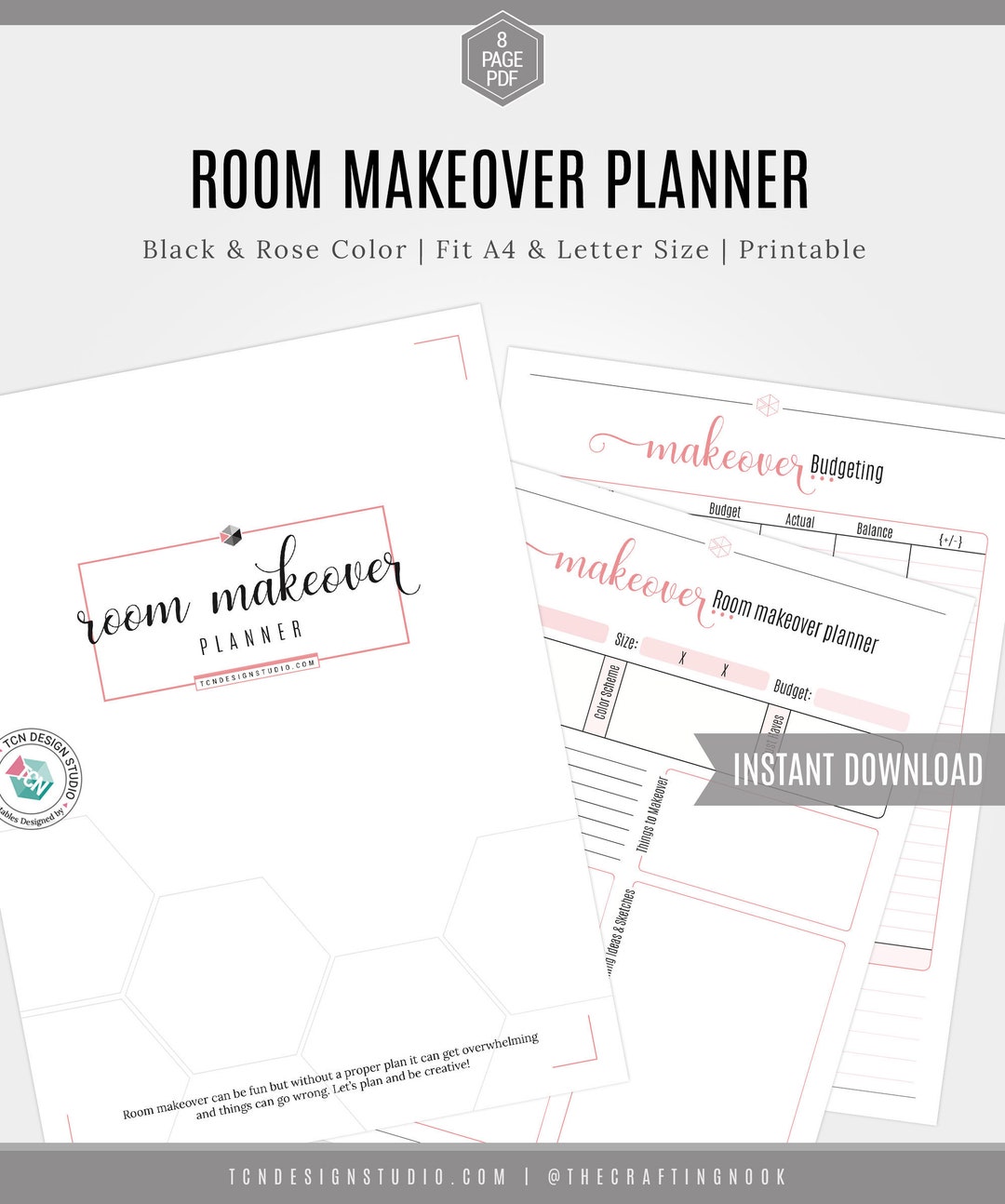 Room Design Planner, Room Makeover Planner, Printable Design Planner ...