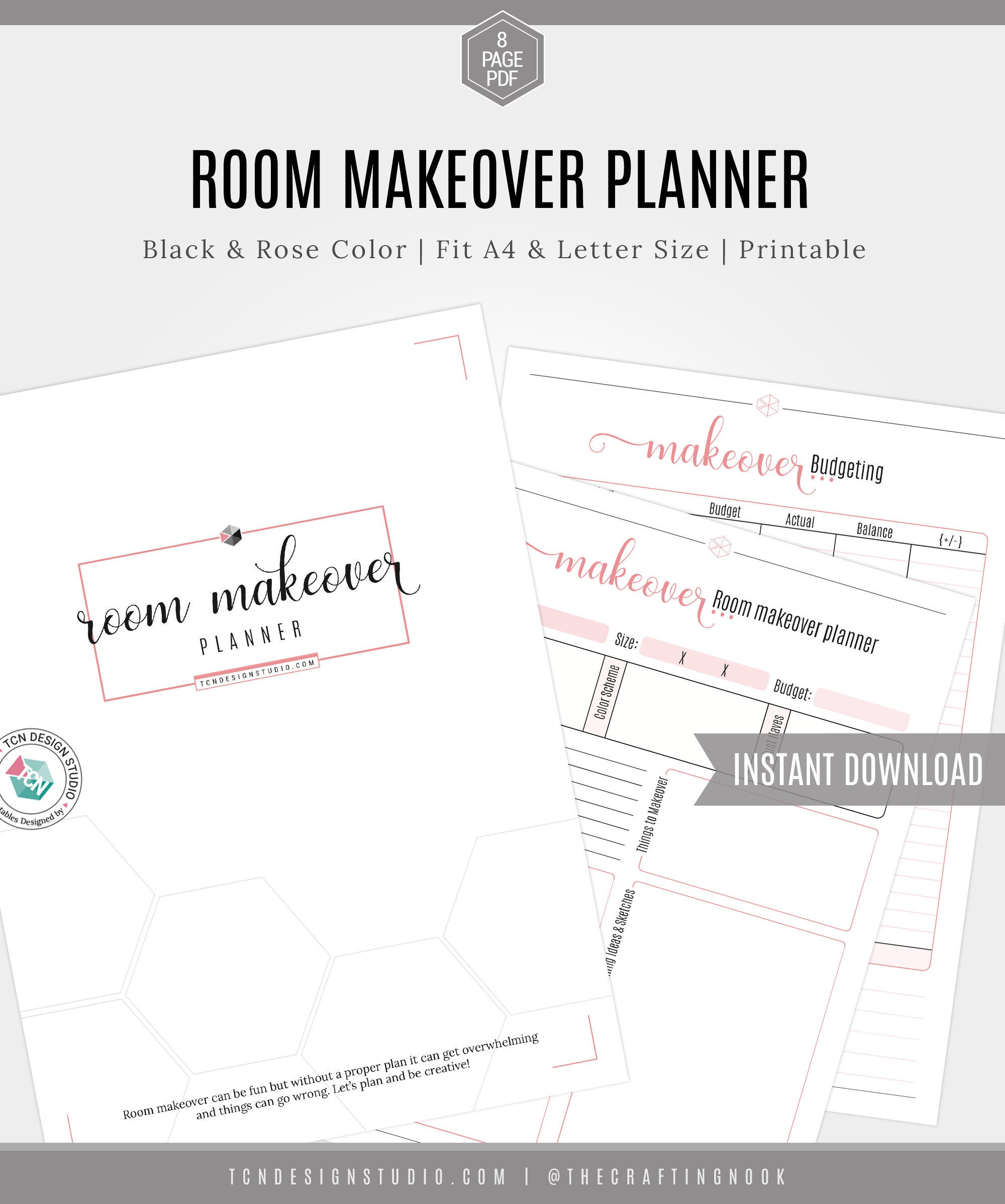 Room Design Planner, Room Makeover Planner, Printable Design Planner ...