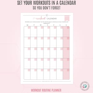 Monthly Workout Routine Tracker Printable, Home Workout Routine, Health ...