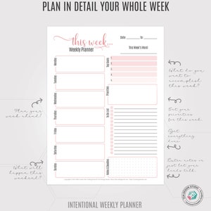 Printable Weekly Planner, Printable Week Plan, 2020 Weekly Planner ...