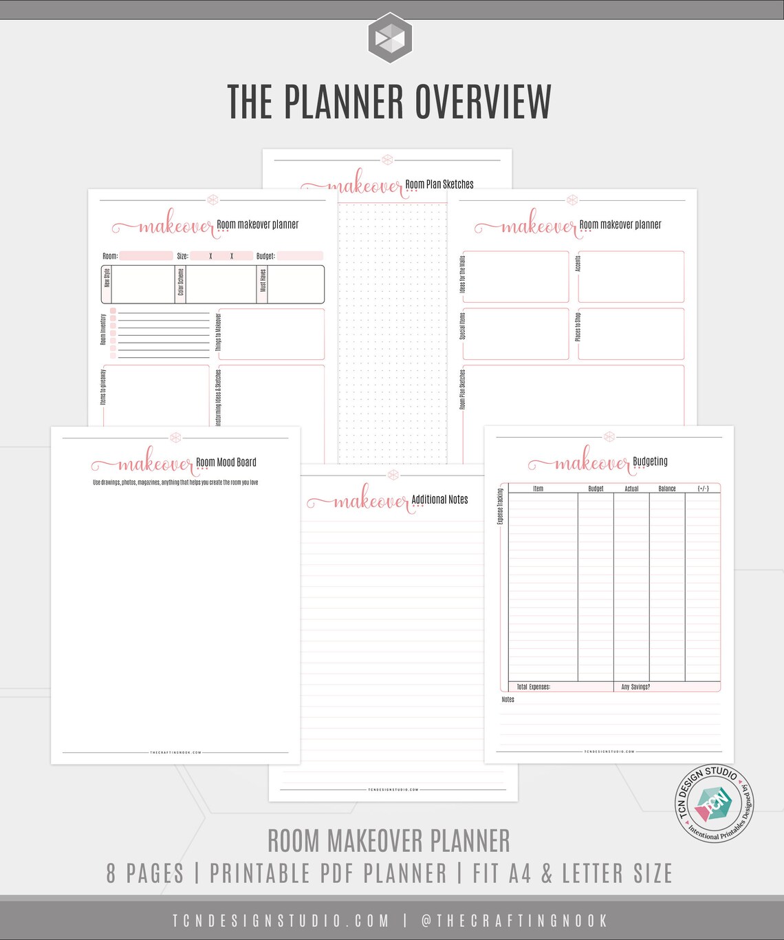 Room Design Planner, Room Makeover Planner, Printable Design Planner ...