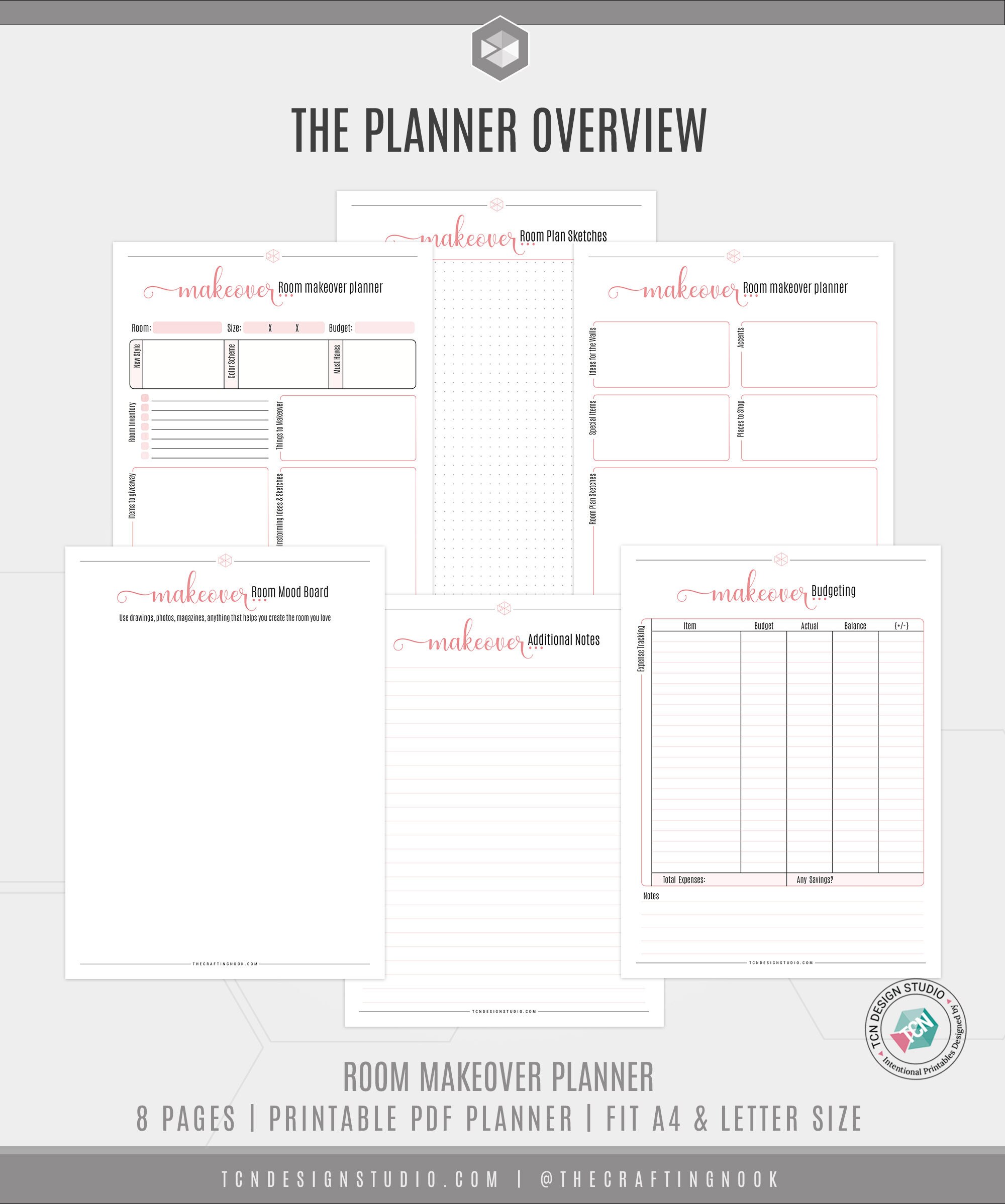 Room Design Planner, Room Makeover Planner, Printable Design Planner ...