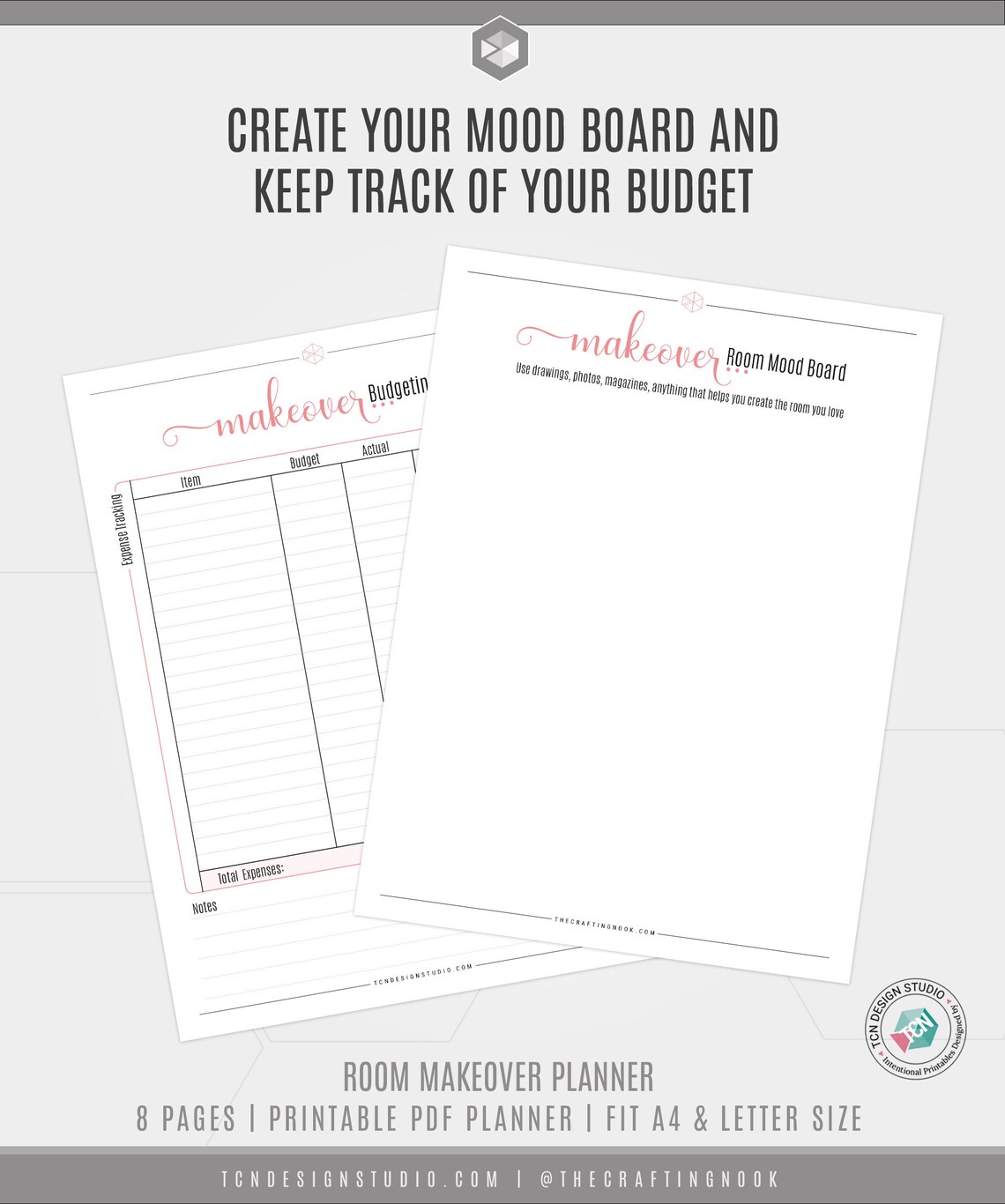 Room Design Planner, Room Makeover Planner, Printable Design Planner ...