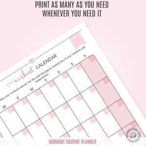Monthly Workout Routine Tracker Printable, Home Workout Routine, Health ...