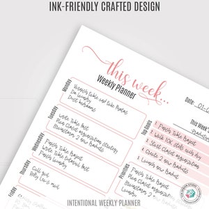 Printable Weekly Planner, Printable Week Plan, 2020 Weekly Planner ...