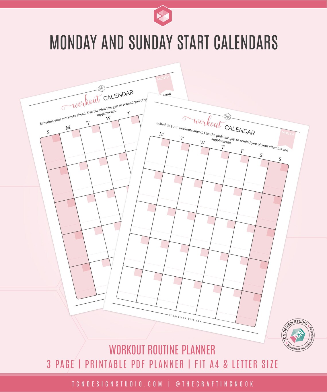 Monthly Workout Routine Tracker Printable, Home Workout Routine, Health ...