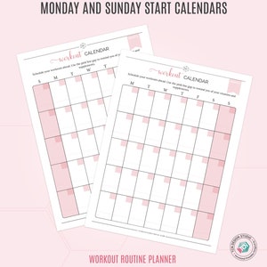 Monthly Workout Routine Tracker Printable, Home Workout Routine, Health ...