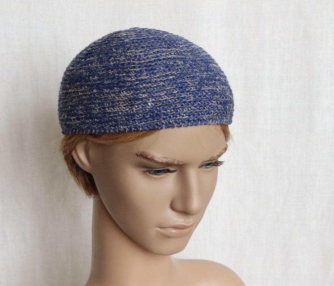 Men's Skullcap, Linen Skull Hats, Kufi Hats, Short Flax Beanie for Men ...