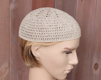 Mens Cotton Skullcap Cooling Cap™ Crocheted in Armor Gray - Etsy