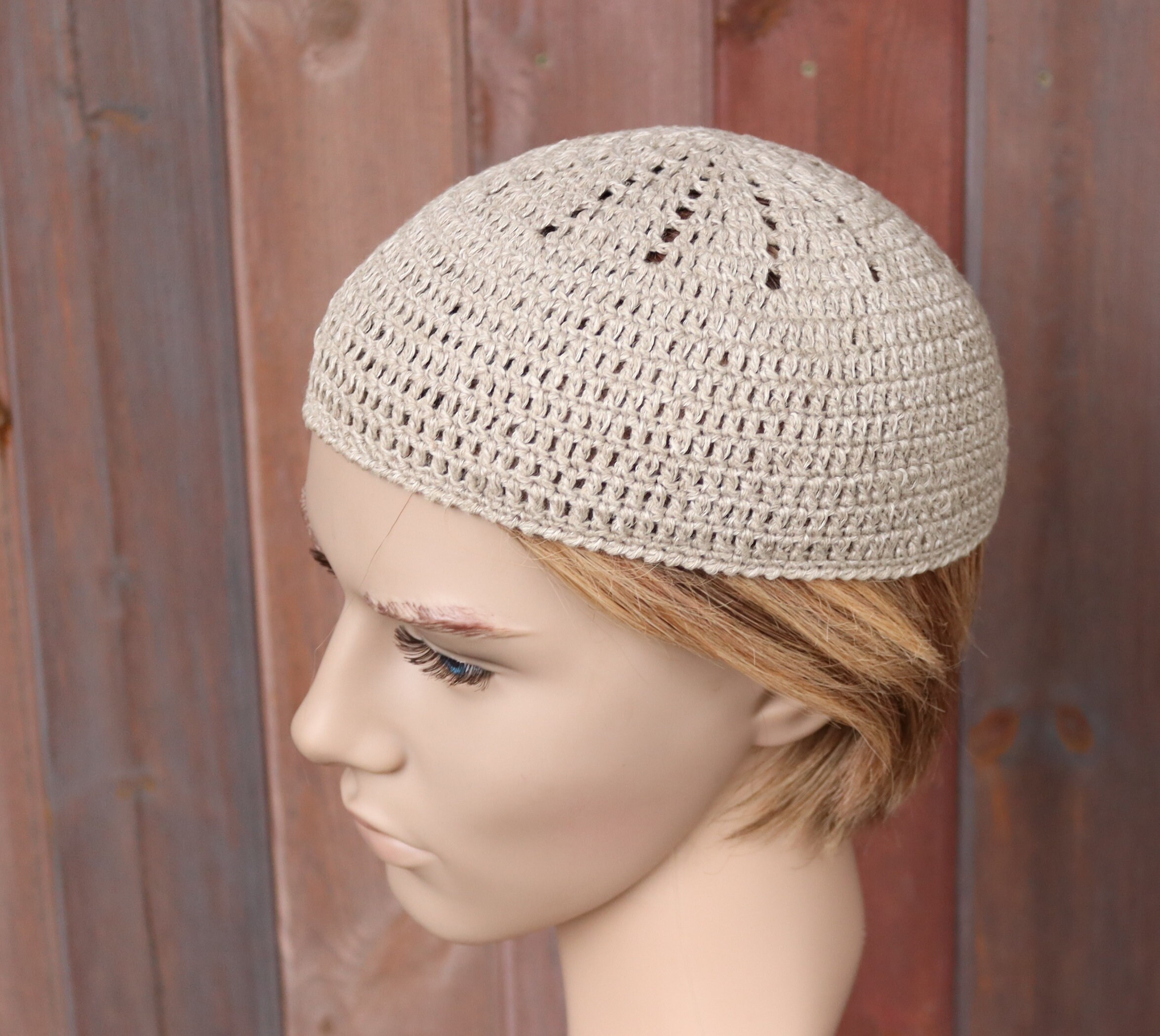 Skullcap linen skull hats kufi hats very short flax beanie | Etsy